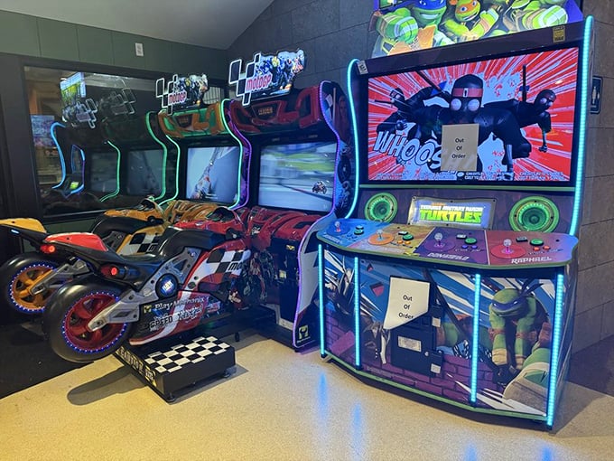 Even during intermission, the fun doesn't stop. These arcade games offer a perfect break between double features for restless moviegoers.