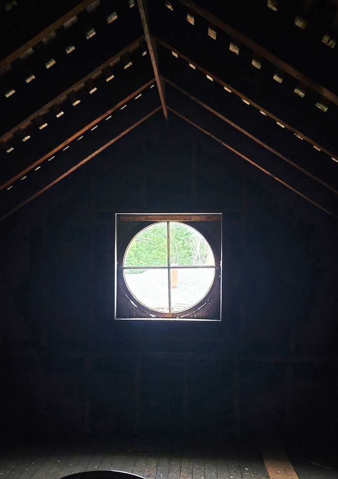 Even the attic has architectural swagger! That perfectly round window brings light to what was once the least celebrated space in the house.
