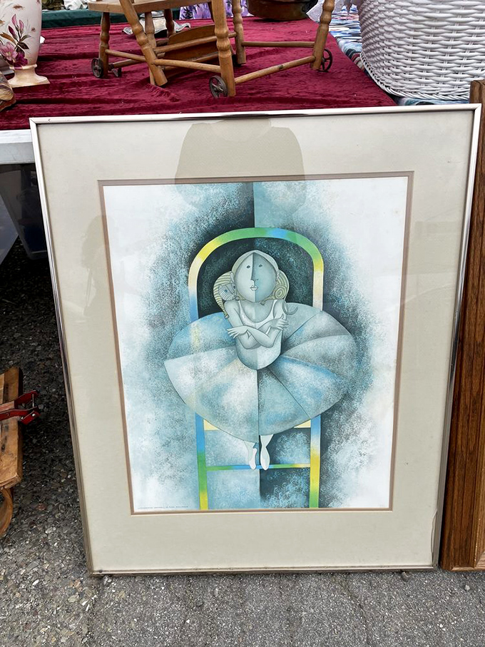 A dreamy ballerina painting captures mid-century modern aesthetics. She'd look perfect above that vintage credenza you bought last month.