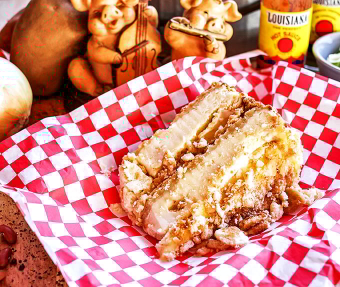This isn't just dessert, it's Southern hospitality in edible form. The kind of cheesecake that makes you consider ordering a second slice before finishing the first.