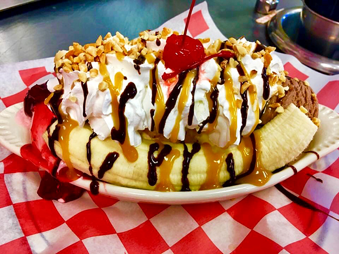 This banana split isn't just dessert&mdash;it's a childhood memory served in a dish, with enough toppings to make your dentist buy a vacation home.