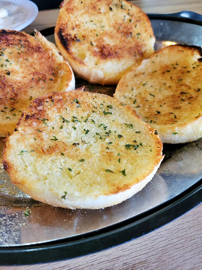 Buttery garlic bread that could make even the most dedicated carb-counter throw caution to the wind.