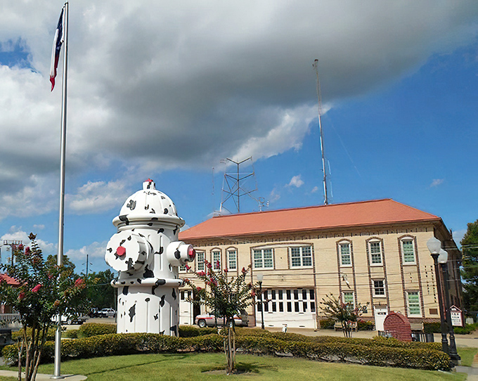 Standing tall against the Texas sky, this gentle giant watches over downtown like a polka-dotted guardian angel.