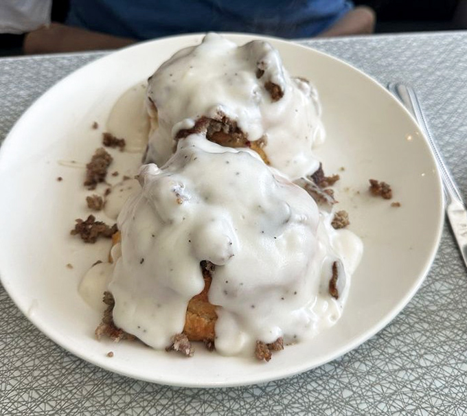 Biscuits and gravy that don't just speak Southern&mdash;they sing it. This plate has comforted more Georgians through rough mornings than all the sweet tea in Atlanta. 