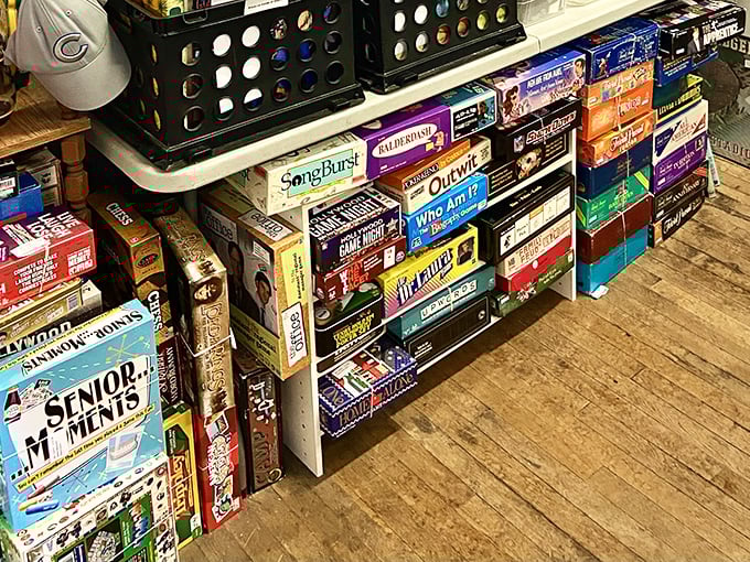 Board games galore! Before Netflix binges, families gathered around these boxes for entertainment and strategic sibling rivalries.
