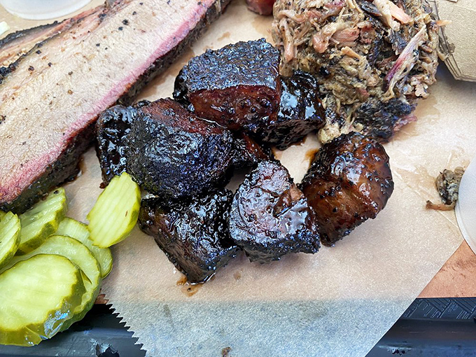 Burnt ends &ndash; BBQ's most coveted treasure. These caramelized brisket nuggets are what would happen if meat candy and umami had a delicious love child. 