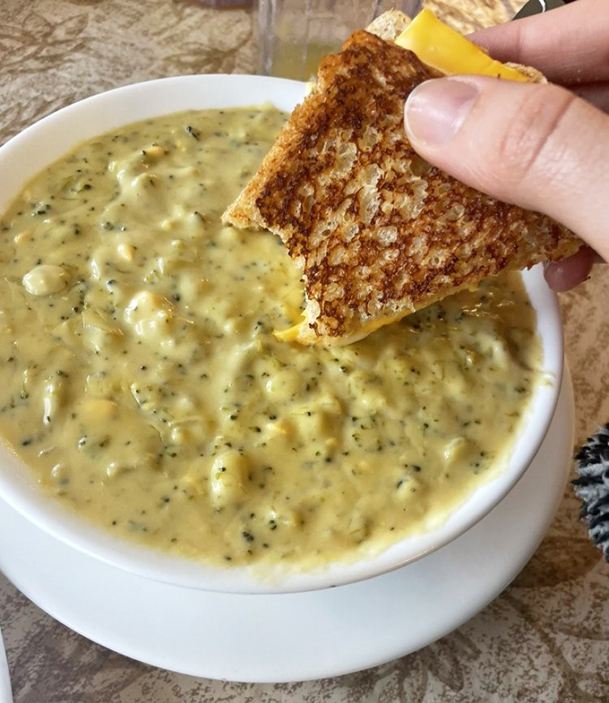 This broccoli cheese soup isn't just dipping its toe into comfort&mdash;it's doing a cannonball into a pool of creamy, cheesy satisfaction.