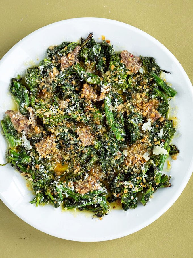 Broccoli rabe that could convert vegetable skeptics. Perfectly charred and dressed with breadcrumbs and cheese, it's a side dish that steals the spotlight.