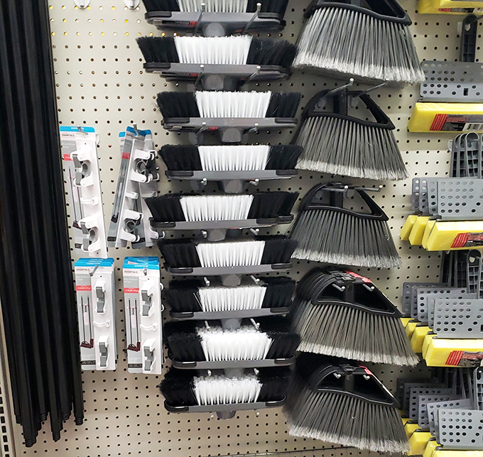 The broom brigade stands at attention, ready to tackle everything from everyday dust bunnies to post-holiday glitter disasters.