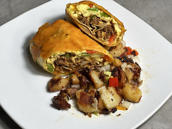 A breakfast burrito that's essentially a food hug &ndash; warm, satisfying, and exactly what you need after a rough morning.