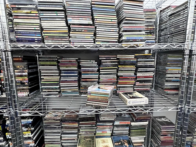 The CD and DVD section: where physical media refuses to die and your collection can grow without shrinking your wallet.
