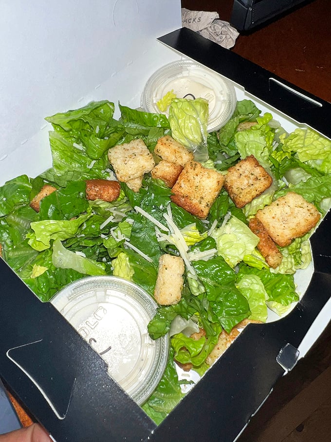 Even the Caesar salad gets the Maryland treatment with perfectly toasted croutons and fresh romaine. A lighter option that doesn't feel like punishment between seafood feasts.