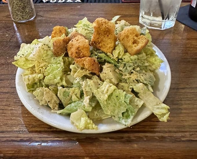 A Caesar salad that Julius himself would approve of&mdash;simple, classic, and the perfect prelude to the main event.