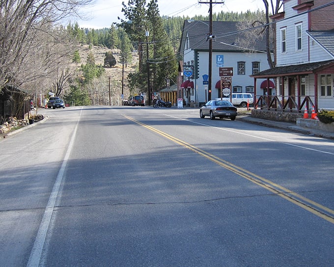 California State Route 89 stretches through town like a ribbon, connecting this tiny hamlet to the wider world beyond the mountains.