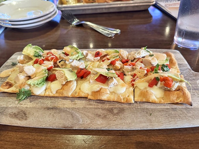 California flatbread proving that West Coast flavors translate beautifully to Pennsylvania's heartland dining scene with elegant simplicity.