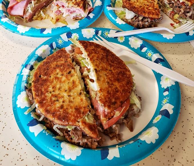 Sandwich artistry that would make Michelangelo jealous. Every ingredient plays its part in this delicious ensemble cast of flavors.