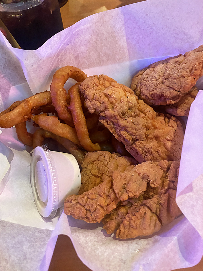 Homestyle chicken tenders that would make your grandmother jealous, with a crust that shatters like glass and meat tender as a love song.