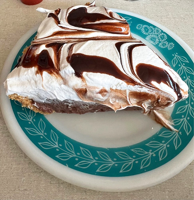 The chocolate cream pie doesn't just satisfy your sweet tooth&mdash;it throws a full-blown celebration for it, complete with swirls of meringue confetti.