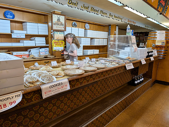 The bakery counter showcases an array of homemade treats, where indecision becomes your only real problem.