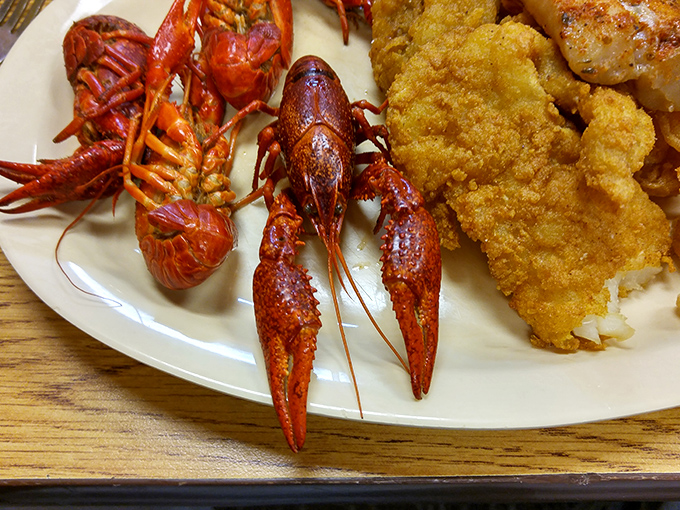 Crawfish and fried fish: the dynamic duo of Southern seafood. One requires technique to eat, the other just requires you to close your eyes and sigh happily.