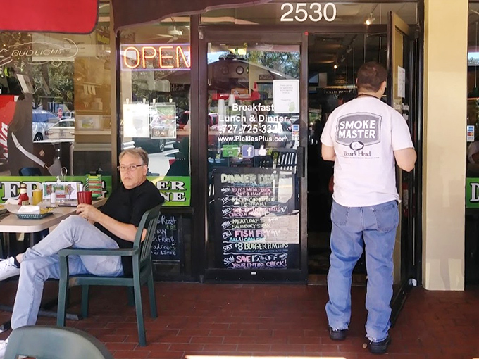 The entrance tells the whole story: unpretentious, welcoming, and promising exactly what you need&mdash;great food without the fuss.