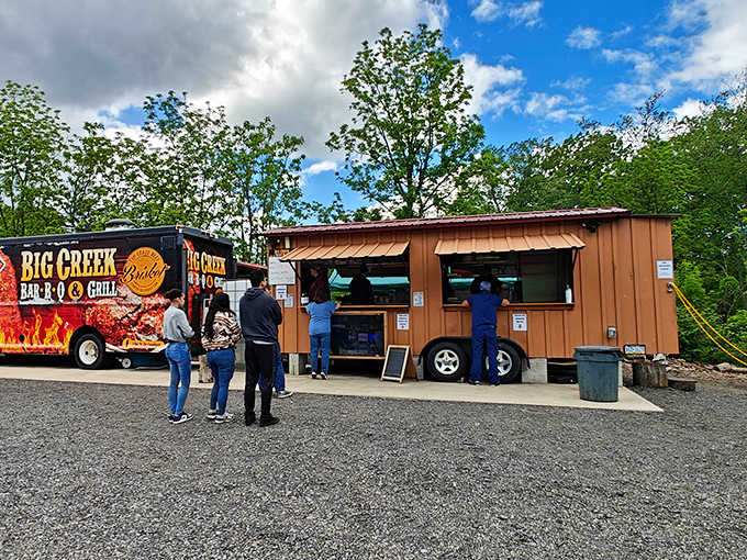The universal language of barbecue: standing in line with strangers who'll soon become temporary friends united by sauce-stained napkins.