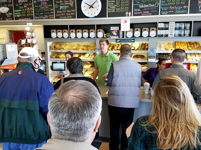 The morning rush brings together folks who know quality when they taste it, forming breakfast bonds.