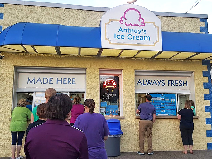 The pilgrimage to Antney's windows brings together strangers united by a common mission: frozen happiness in a cup or cone.