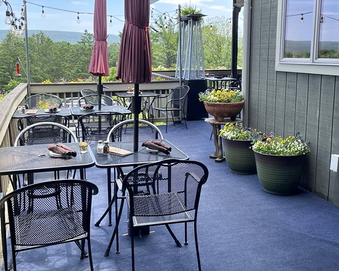 Dining al fresco with mountain views&mdash;because sometimes the only thing better than perfect food is perfect food with a side of Pennsylvania scenery.