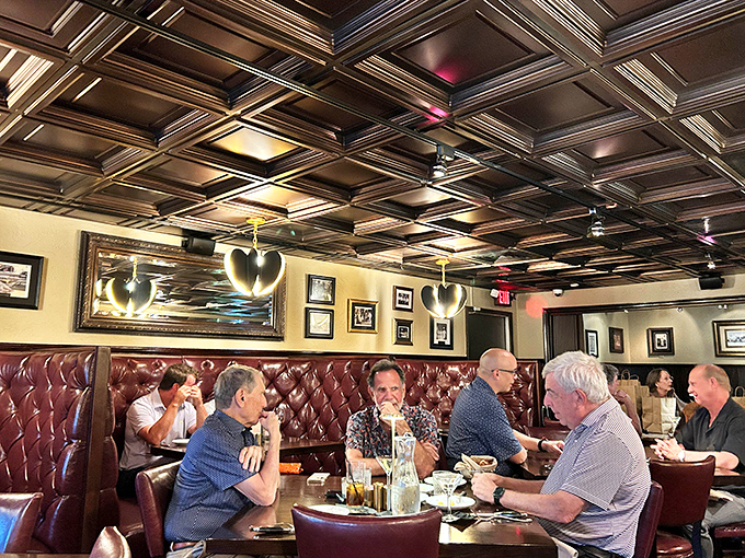 The dining room hums with the universal language of satisfaction&mdash;the gentle murmur of conversations punctuated by occasional sighs of steak-induced bliss.