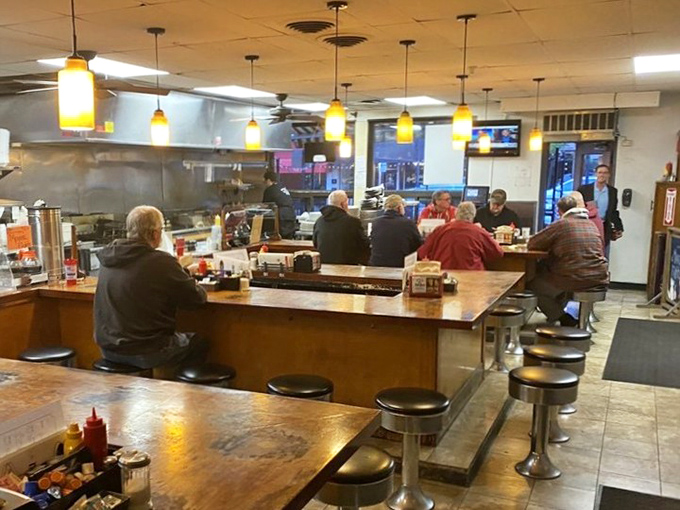 The morning congregation gathers for coffee communion. Some come for sustenance, others for community, all leave with both.