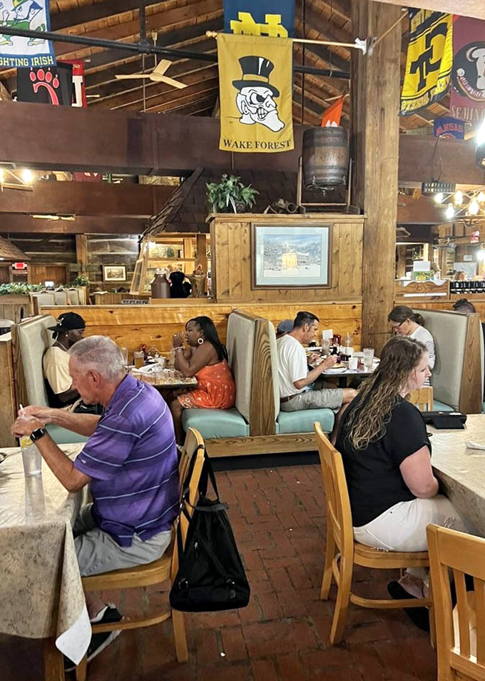 Where strangers become friends over forkfuls of pancakes. The dining room buzzes with the universal language of "mmm" and "you've got to try this!"