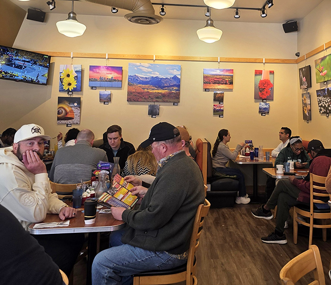 Where locals gather to solve the world's problems over coffee and pancakes. The diverse crowd proves good food transcends all demographics.