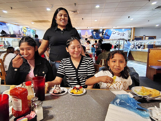 Families making memories over multiple plates&mdash;the true American dream involves dessert with your name on it.