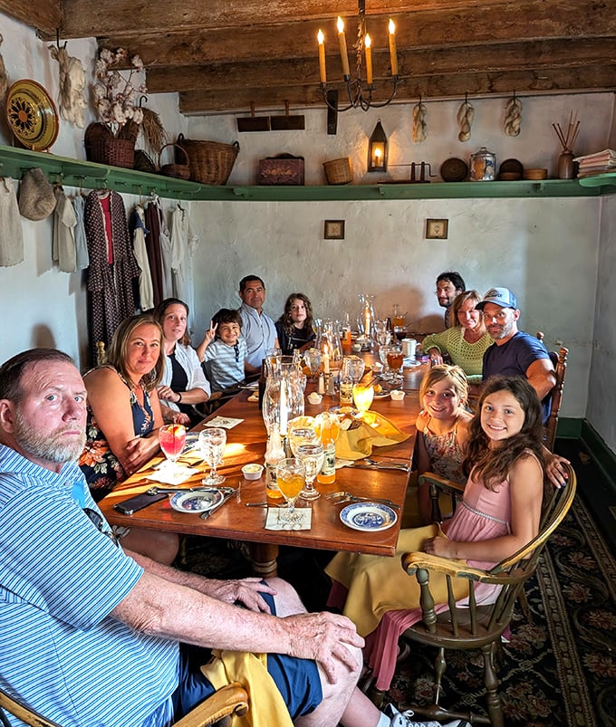 History comes alive around this candlelit table, where modern families create memories in a room that's witnessed centuries of American stories.