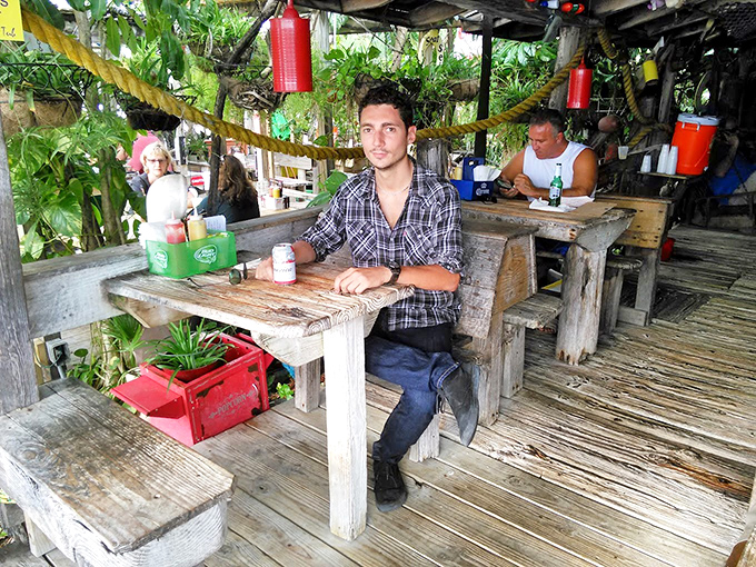 The outdoor dining area feels like eating in your eccentric sea captain uncle's backyard &ndash; if your uncle happened to serve world-class burgers.