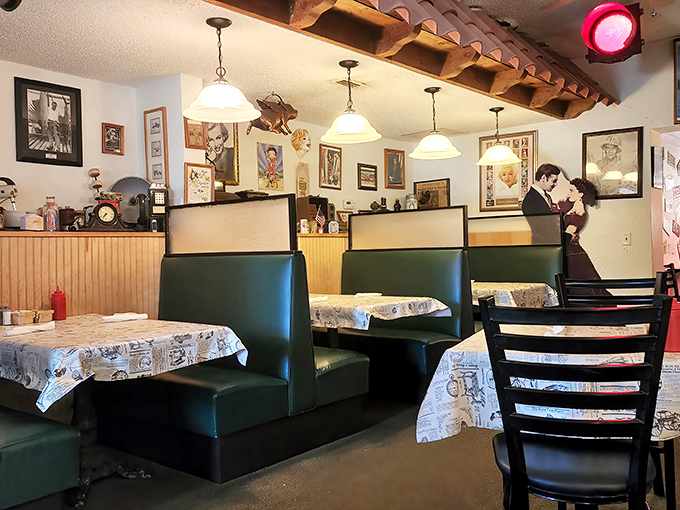 Green booths that have cradled generations of happy diners, under wooden beams that have witnessed countless "mmms" of satisfaction.