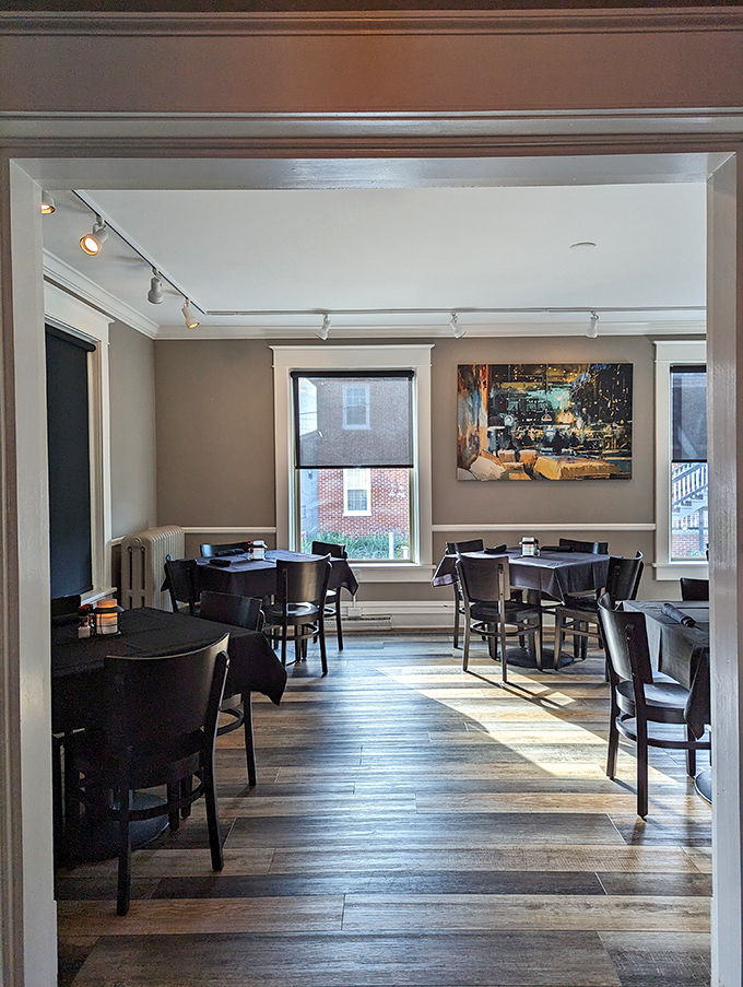 Sunlight streams through windows onto tables where countless food memories have been made and shared.