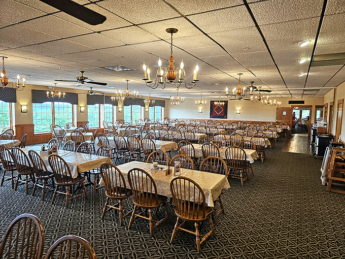 The dining room at Der Dutchman could host a small village, which is good because word has definitely gotten out about their food.