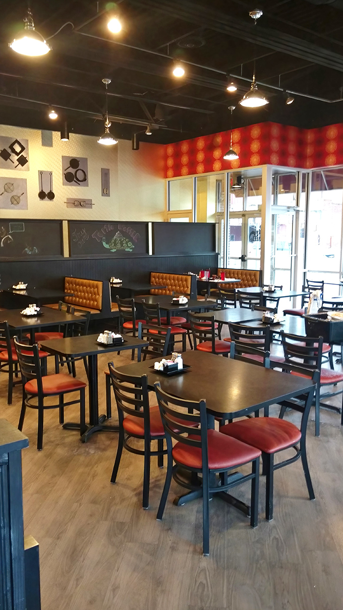 The dining area feels like it was designed by someone who actually eats in restaurants&mdash;comfortable, practical, and ready for serious eating.