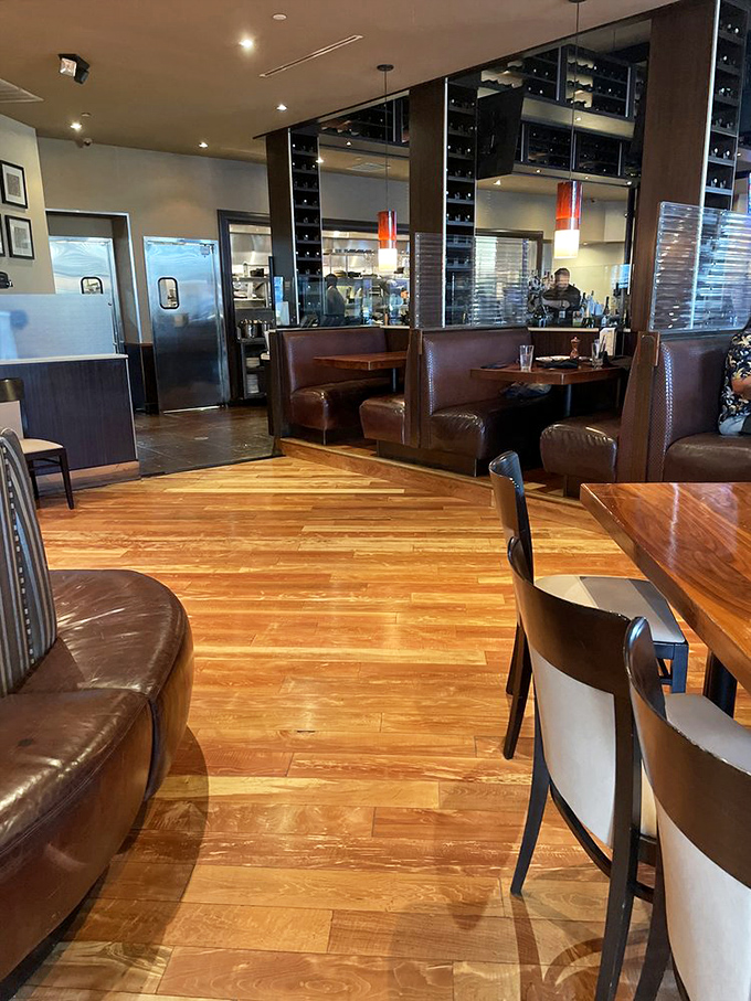 Rich leather seating and warm wood floors create that "welcome home" feeling, even when you're out for a special night on the town.