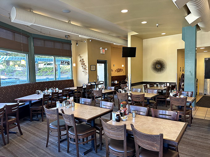 A dining room where conversations flow as freely as the coffee, with tables that have witnessed decades of first dates and family gatherings.