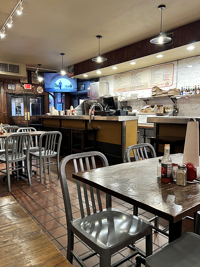 No-frills dining at its finest. These metal chairs have supported generations of Pittsburghers through countless delicious meals.