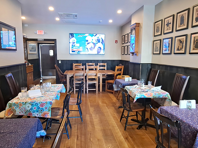 The dining room feels like it was designed by someone who understands that good food deserves comfortable surroundings without unnecessary fuss.