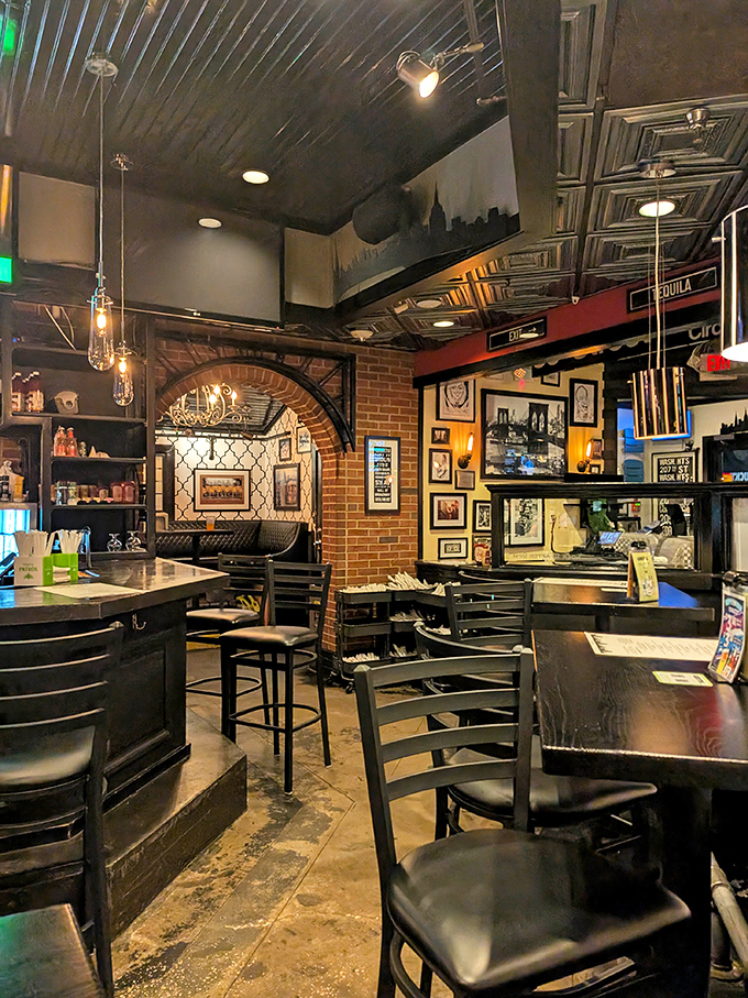 The dining area feels like that neighborhood joint where everybody knows the regulars and the Yankees game is always on.