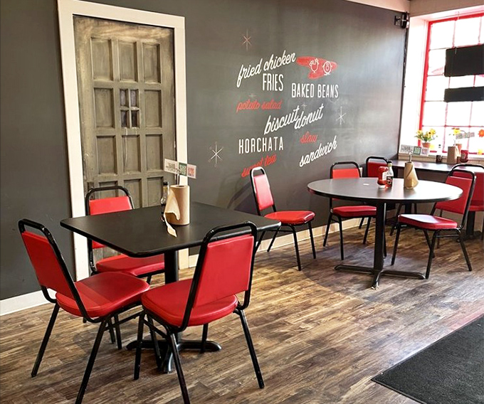 Not just a dining area, but a sanctuary where the religion is good food and the scripture is written on that menu wall.
