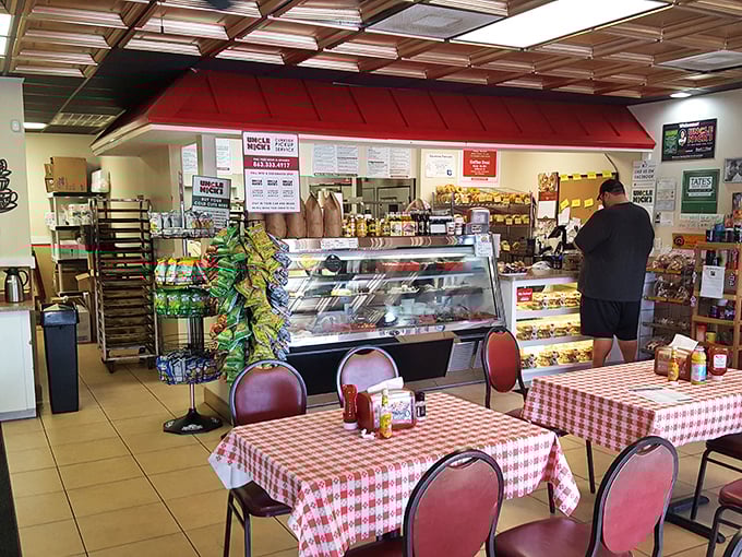 Classic red-checkered tablecloths and deli cases create that "I've been coming here for decades" feeling, even on your first visit.