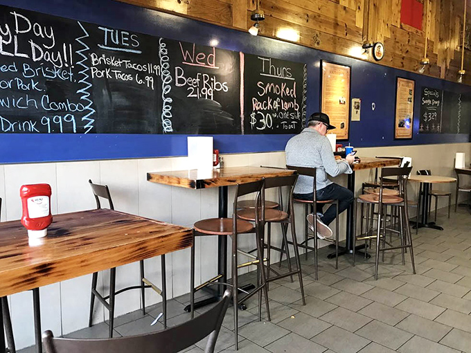 The chalkboard specials wall isn't just informative&mdash;it's a daily love letter to what's smoking best that day.