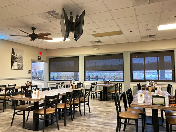 The dining room may not win design awards, but those wooden tables have witnessed more seafood euphoria than any white-tablecloth establishment could ever claim.
