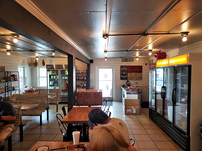 The main dining room strikes that perfect note between casual comfort and contemporary style that welcomes everyone warmly.